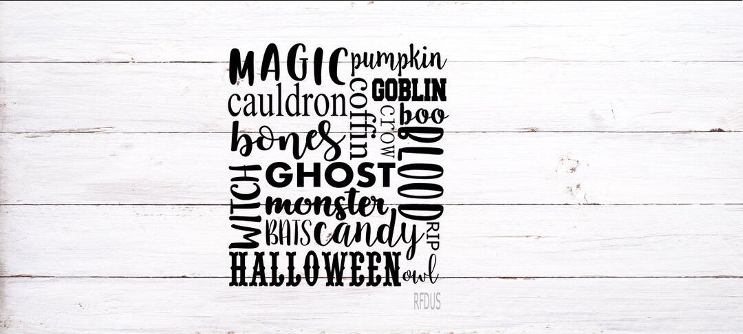Halloween Words SVG, Magic Svg, Pumpkin Svg, Cauldron Svg, Coffin Svg ...