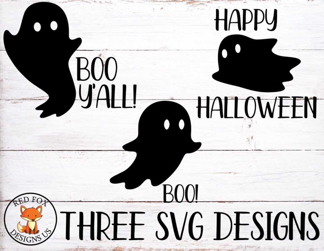 Three Ghost SVG Designs Boo Svg Svg Files Farmhouse Cut | Etsy