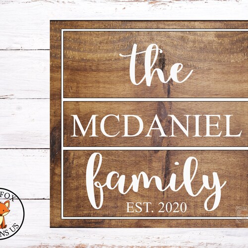 Square Last Name SVG Files Farmhouse Rustic Monogram Svg - Etsy