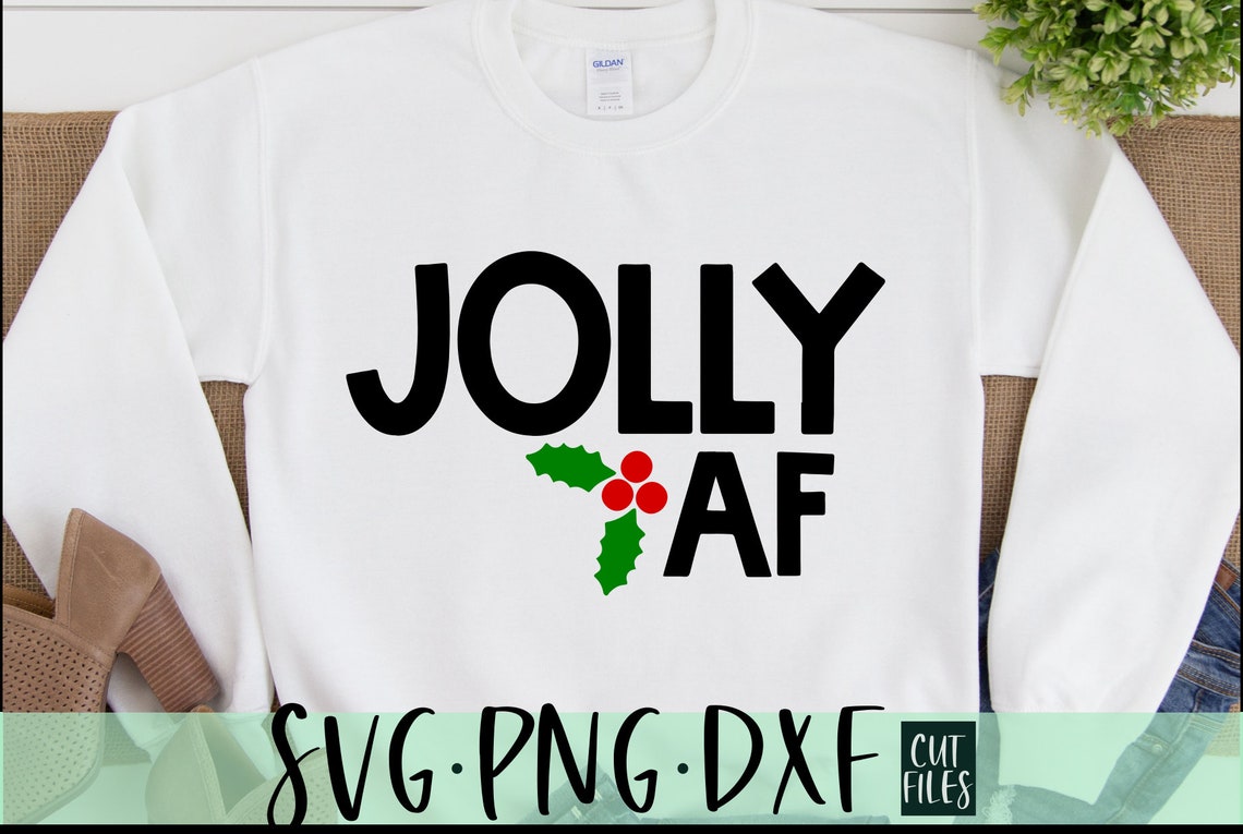 TWO Svg Files Jolly AF Svg and Festive AF Svg Christmas Svg - Etsy