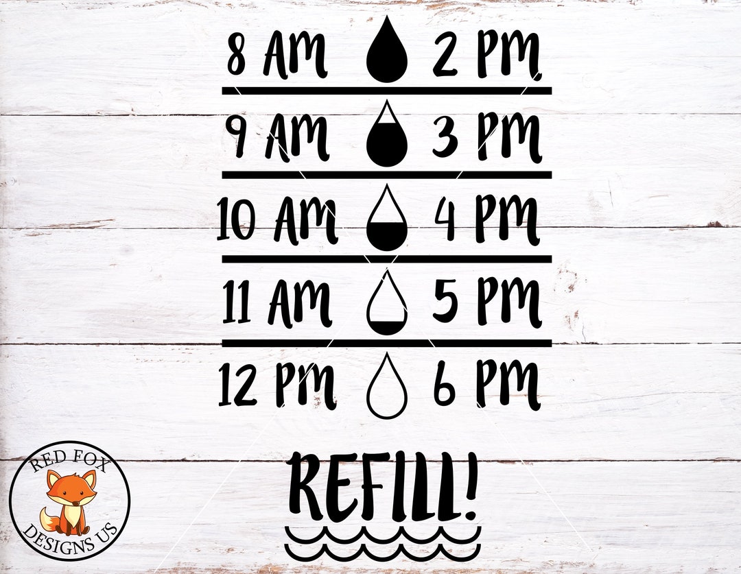SVG FILES - Water Bottle Svg - Water Tracker Refill SVG - Digital ...