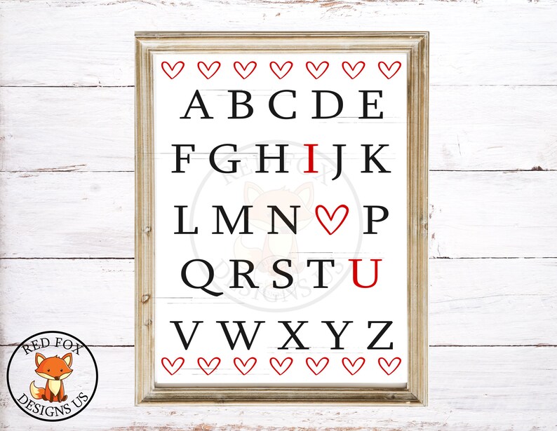 ABC I Love You Svg Valentines Day Svg Valentines Svg Kisses - Etsy