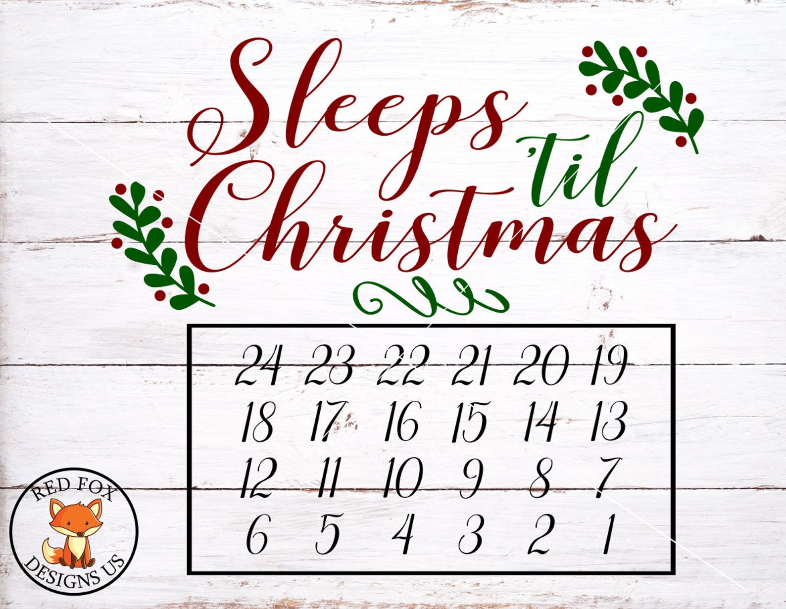 SVG Files Sleeps Til Christmas Svg Advent Calendar Svg - Etsy