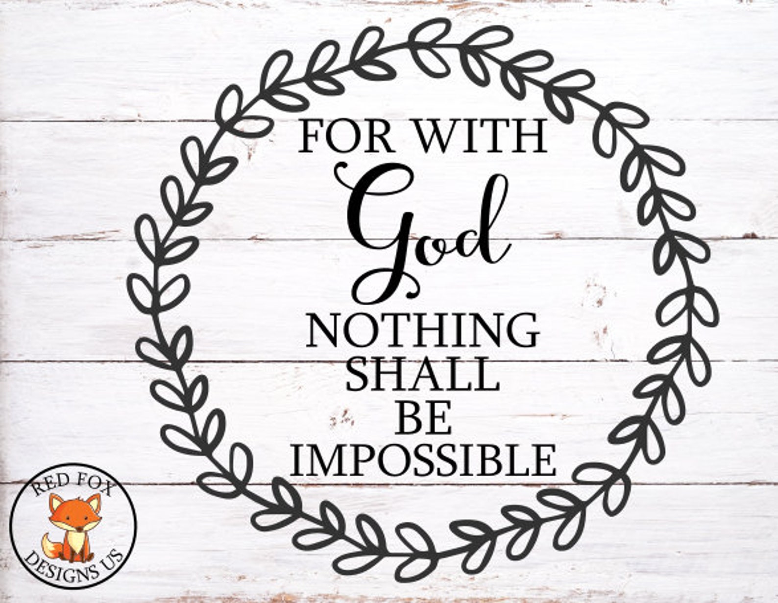 For With God Nothing Shall Be Impossible SVG Easy Cricut | Etsy
