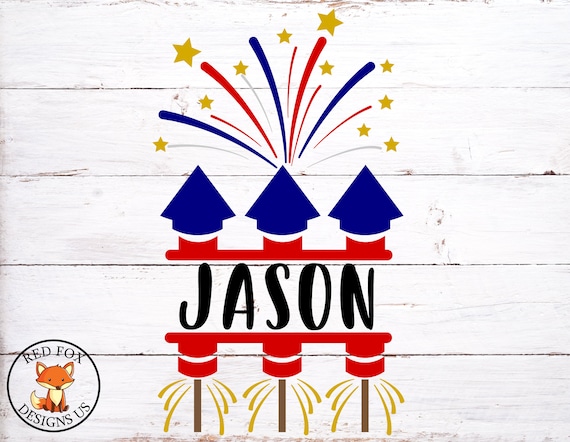 Firework Monogram SVG Cricut Cutting Monogram Ready Image | Etsy