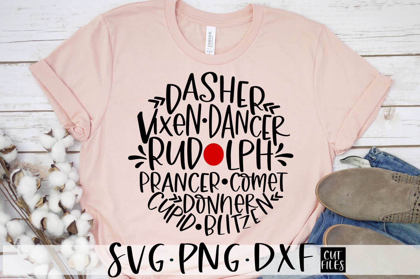 Round Reindeer Names SVG, Reindeer List Svg, Christmas SVG, Easy Cricut ...