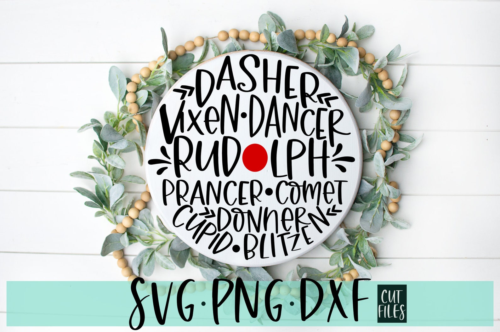 Round Reindeer Names SVG, Reindeer List Svg, Christmas SVG, Easy Cricut ...
