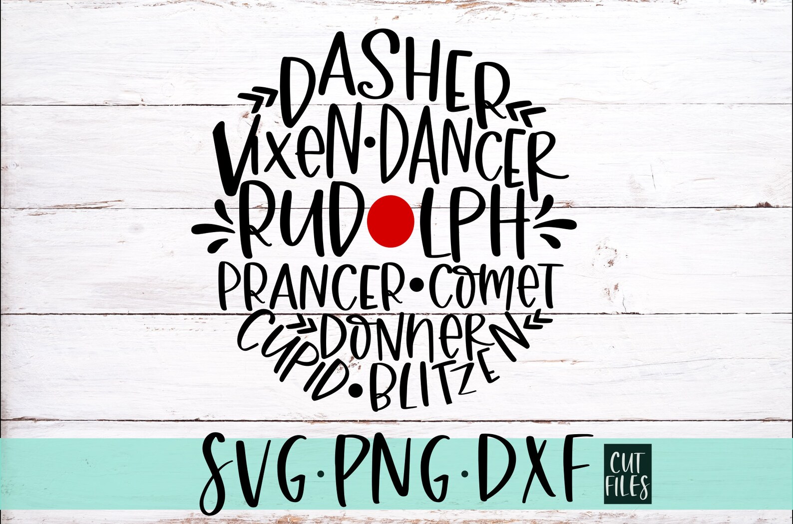 Round Reindeer Names SVG, Reindeer List Svg, Christmas SVG, Easy Cricut ...