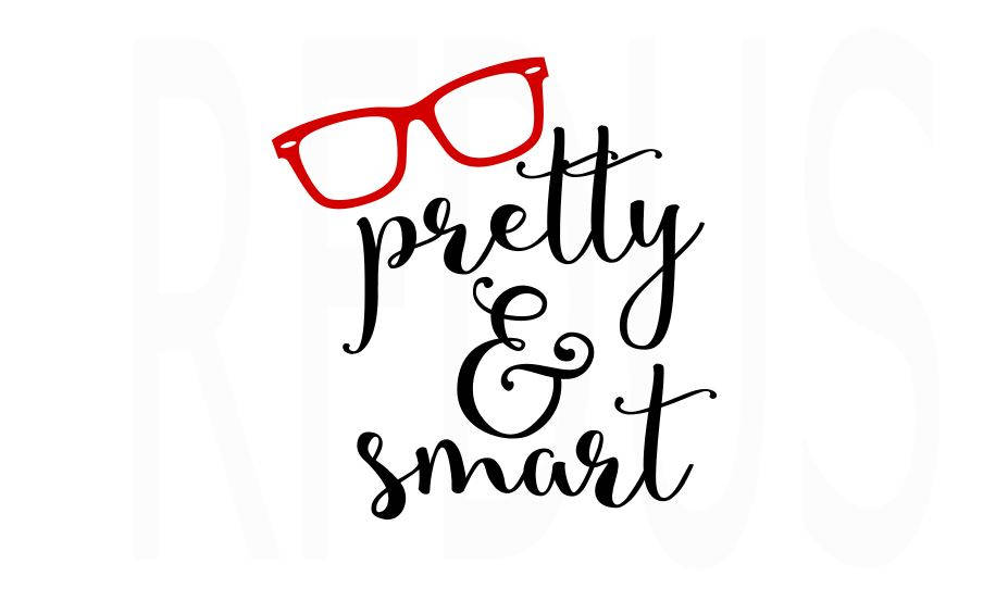 pretty and smart svg glasses svg easy cricut cut file back | Etsy