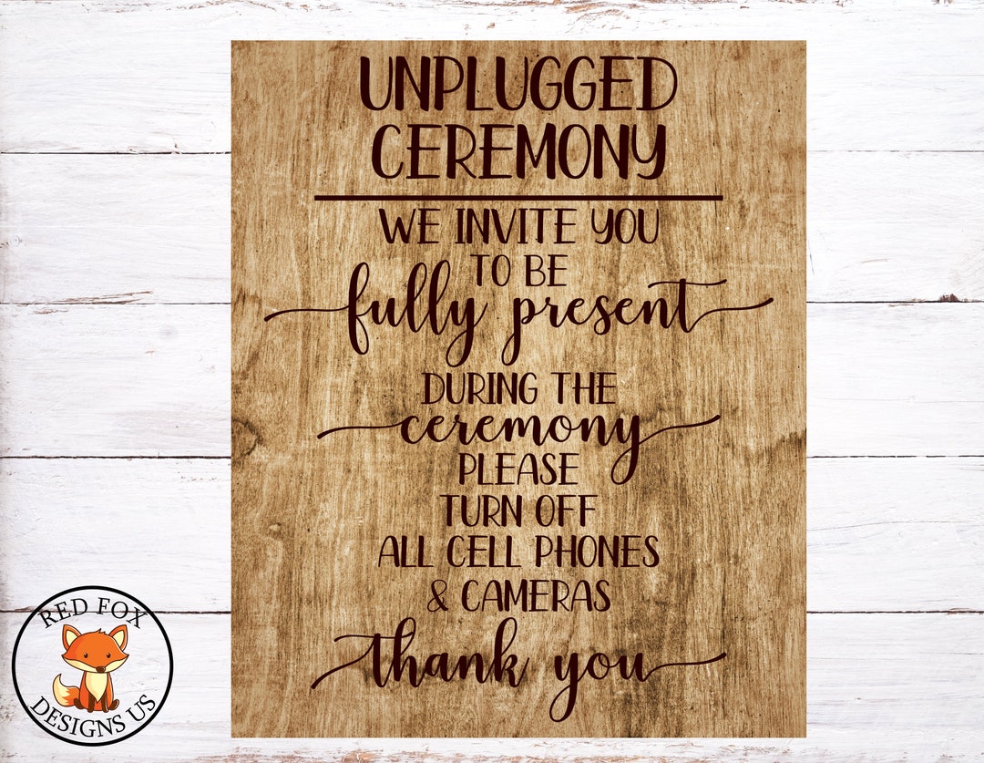 Unplugged Ceremony Svg, Diy Wedding Sign, No Cell Phones Svg, Welcome ...