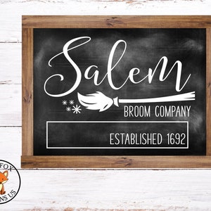 Salem Broom Company SVG, Halloween Sign, Broom Parking Svg, Witch Broom ...