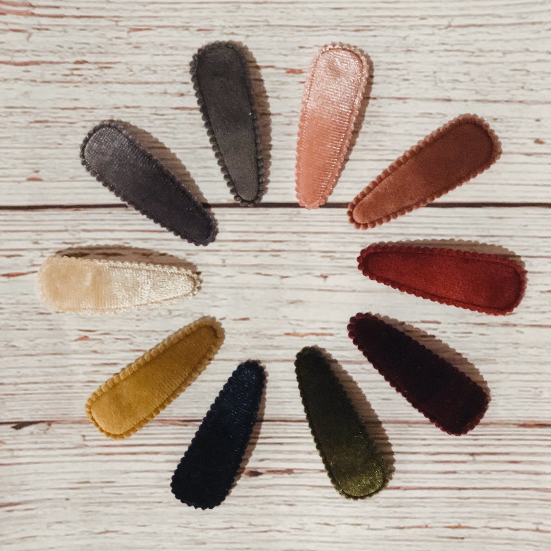 Fabric Covered Snap Clips, Velvet Snap Clips, Velour Snap Clips, Snap ...