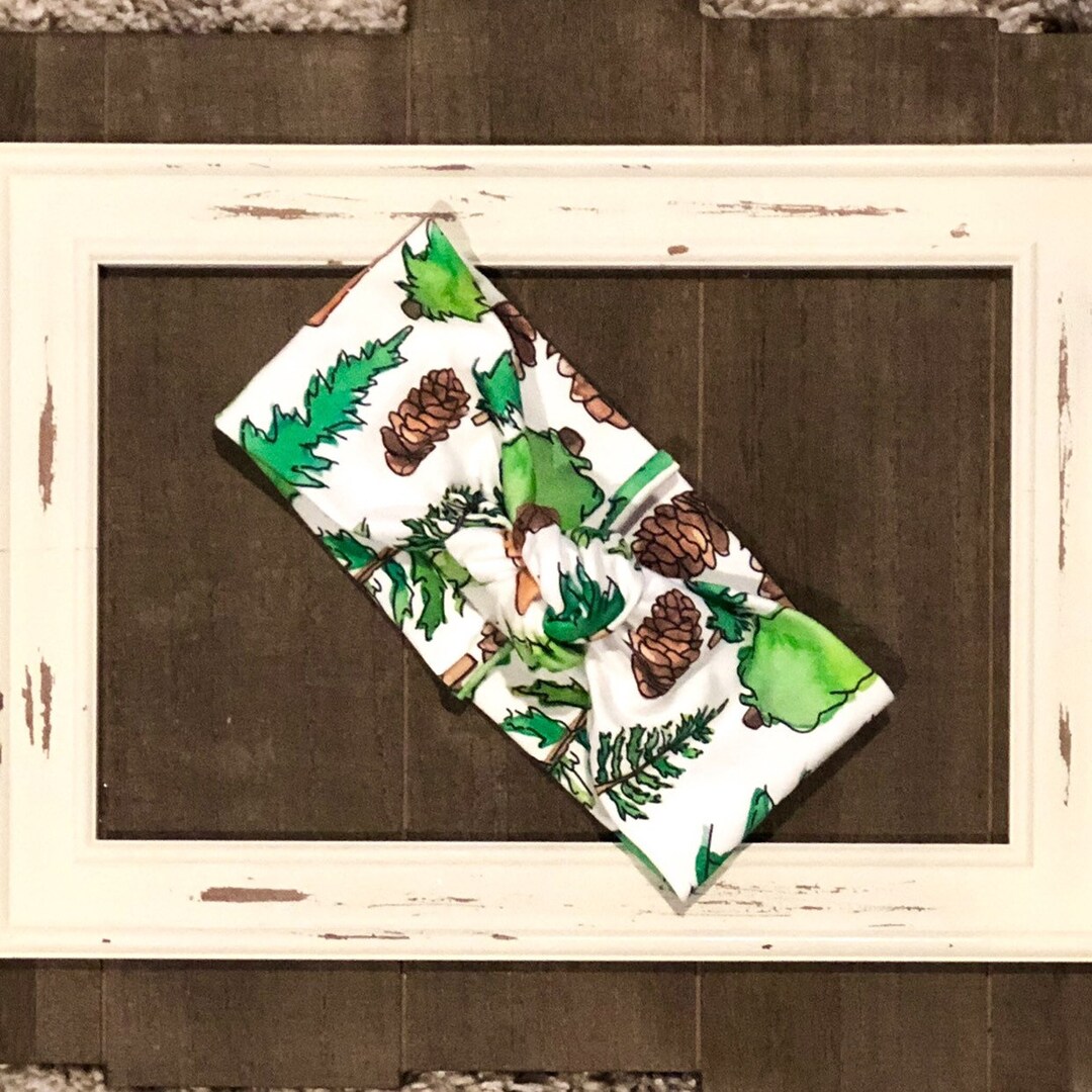 Pine Trees Head Wrap, Nature Knotted Headband, Adult Pine Trees Knotted ...