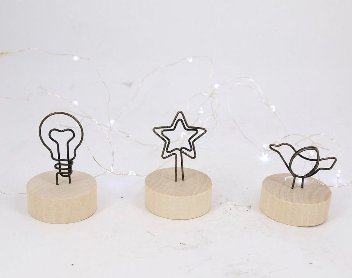 Wooden Photo hanger wooden clips with string Wooden clips | Etsy