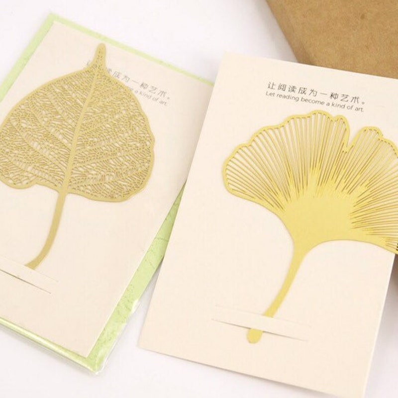 Ginkgo bookmark metal - Etsy.de