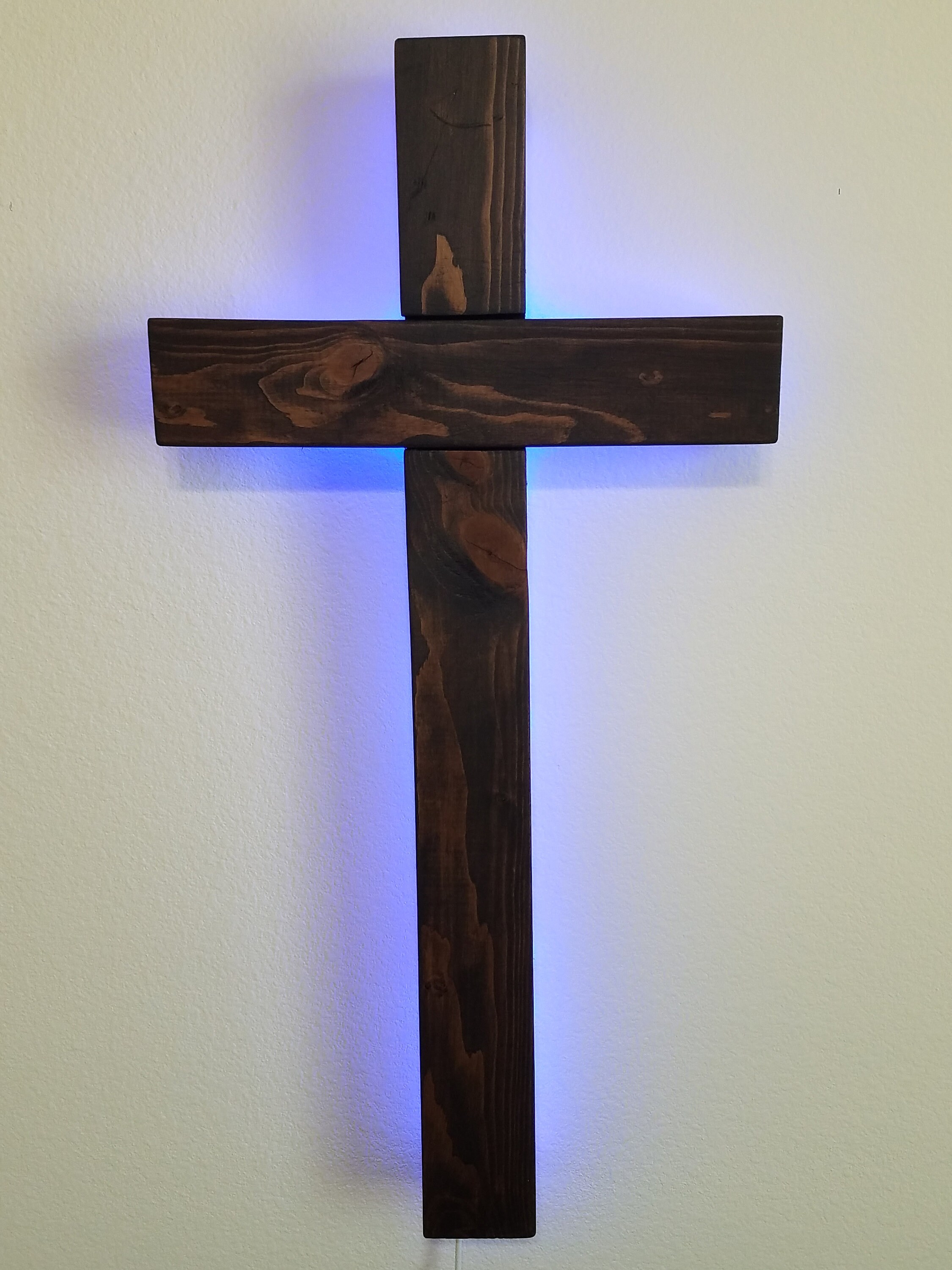 Wood Cross LED Light-UP / Backlit Wall Mount Handmade | Etsy