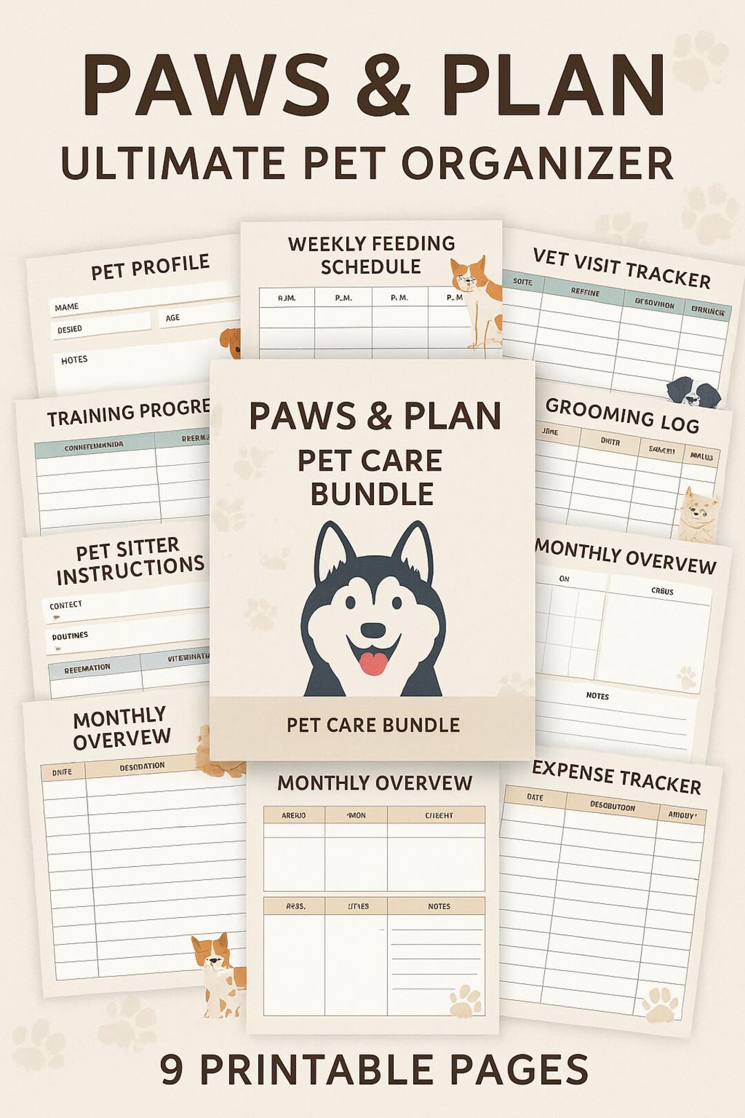 Paws & Plan Pet Care Bundle - Etsy