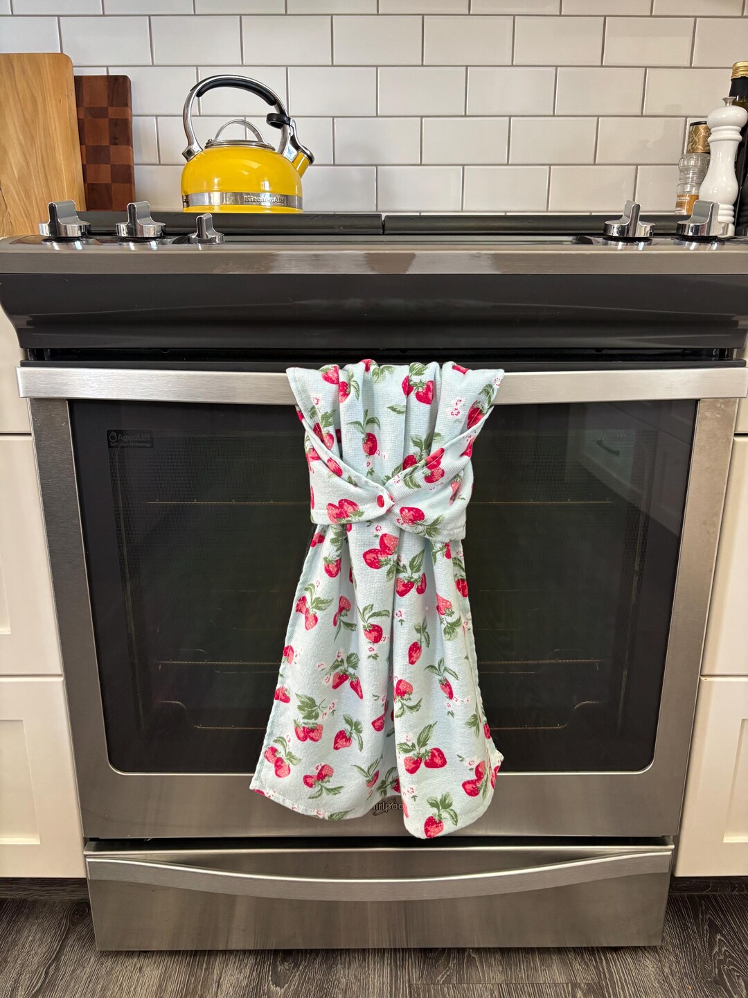Snappy Hanging Snap on Hand Towel Dishtowel • Towel for Stove ...