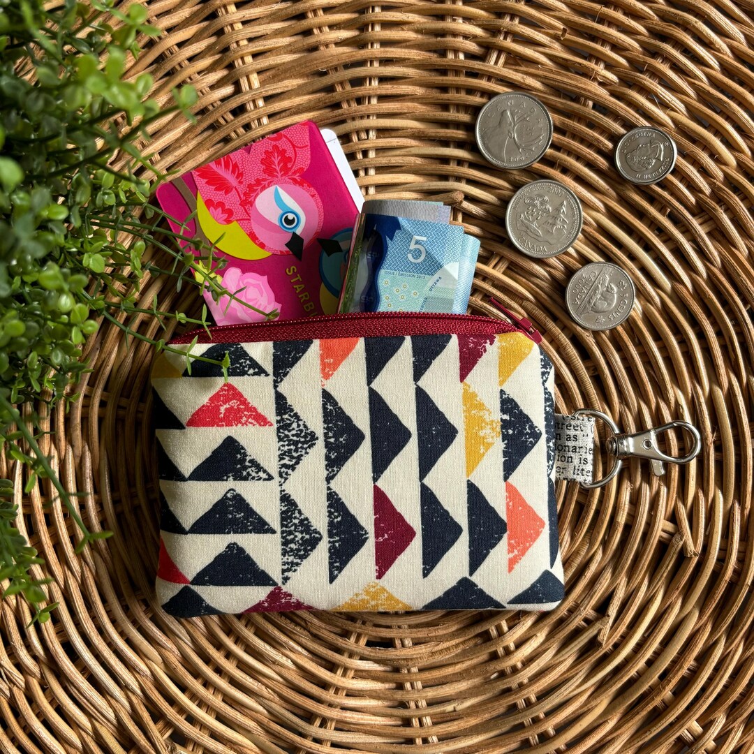 Geometric Triangle Coin Pouch: Mini Wallet Keychain - Etsy