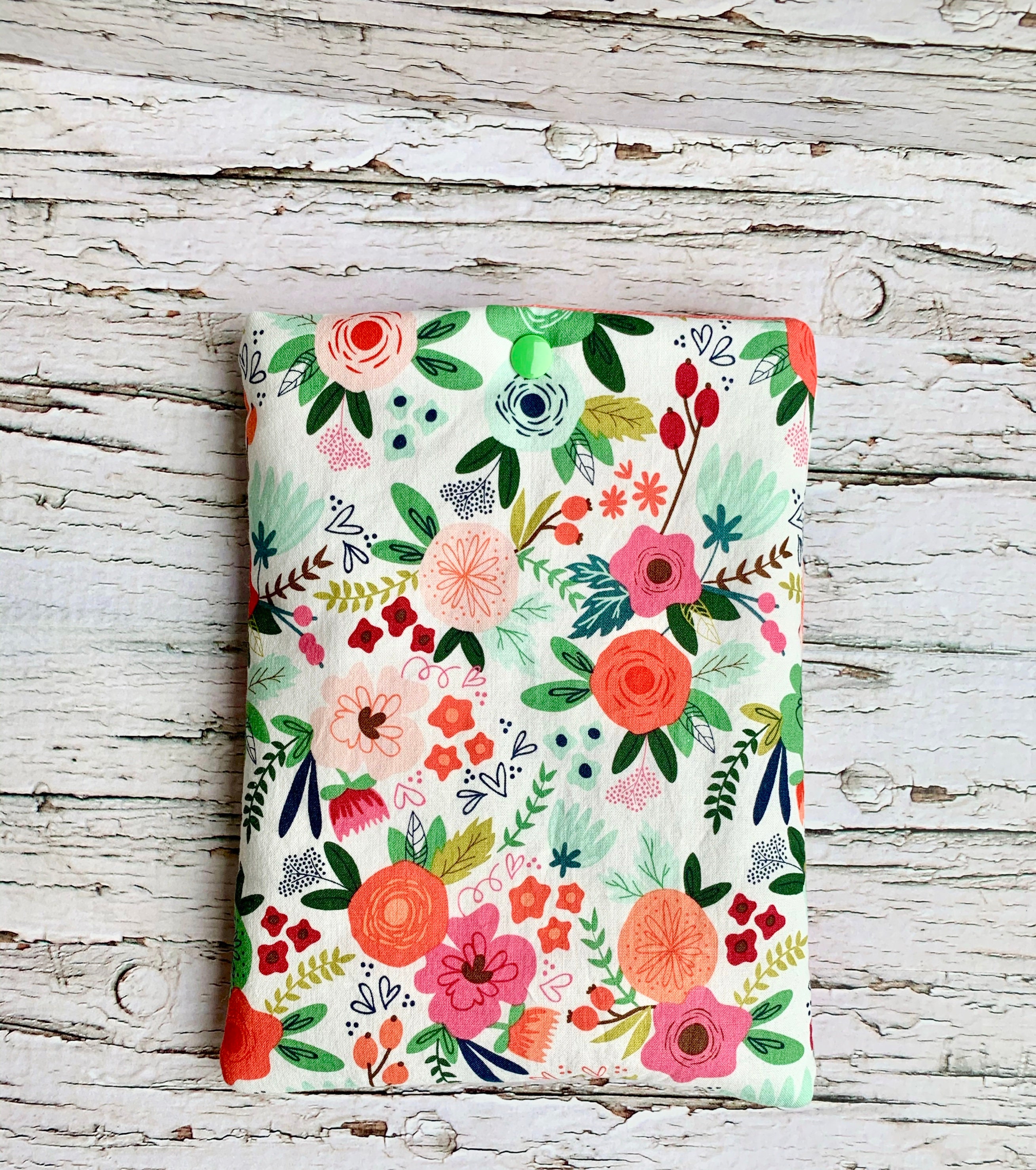 Bright Flowers Blooms Book Sleeve Fabric Padded Book - Etsy Canada
