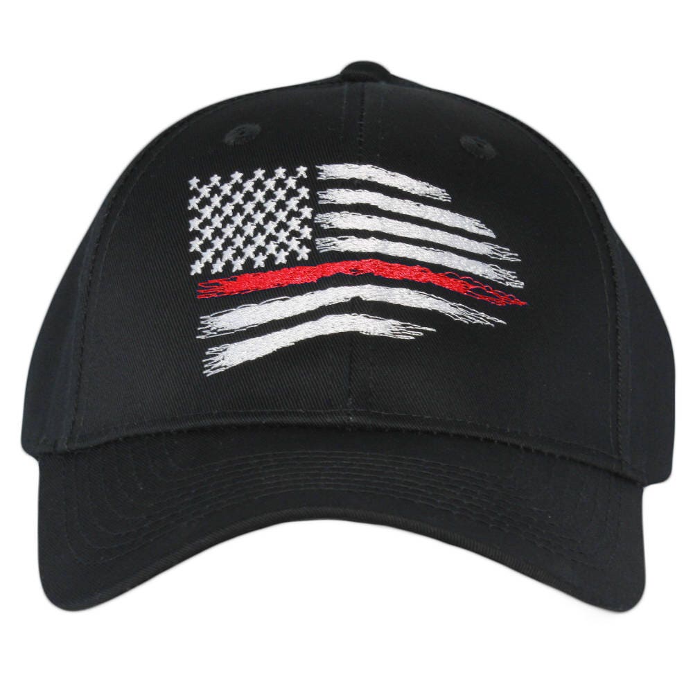 Thin Red Line Hat Firefighter USA Flag One Size Adjustable Buckle Hats ...