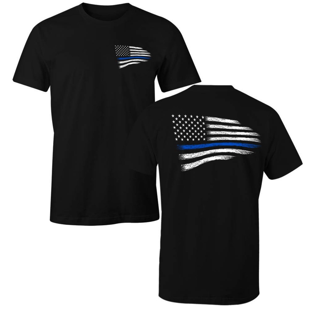 Thin Blue Line Shirt Police USA Flag Shirt Blue Lives Matter - Etsy