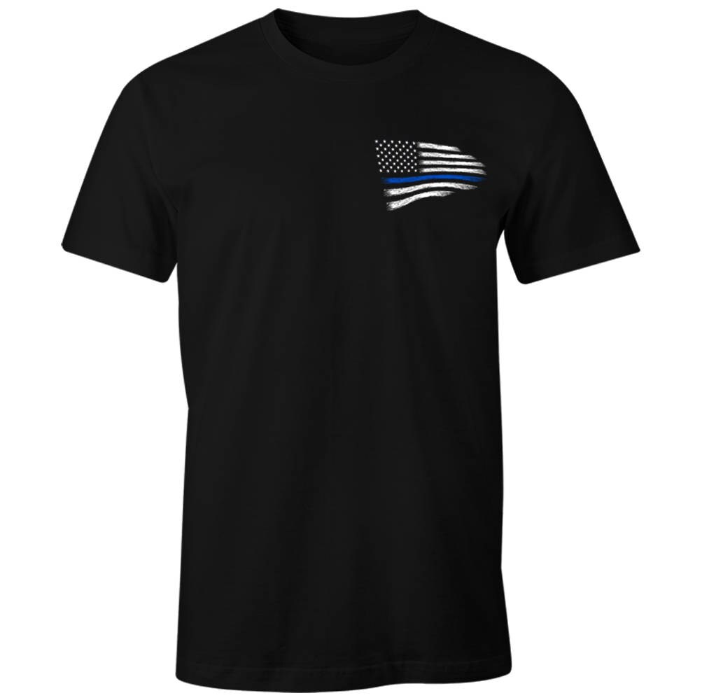 Thin Blue Line Shirt Police USA Flag Shirt Blue Lives Matter T-Shirt ...