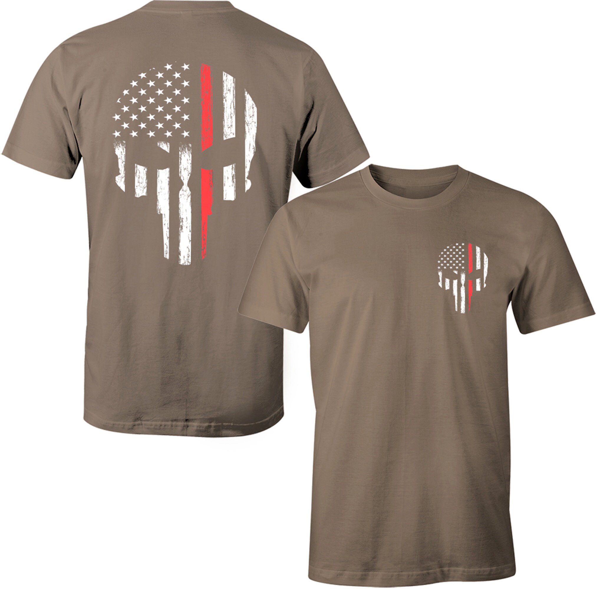 Thin Red Line Shirt Firefighter Thin Red Line USA Flag Skull - Etsy