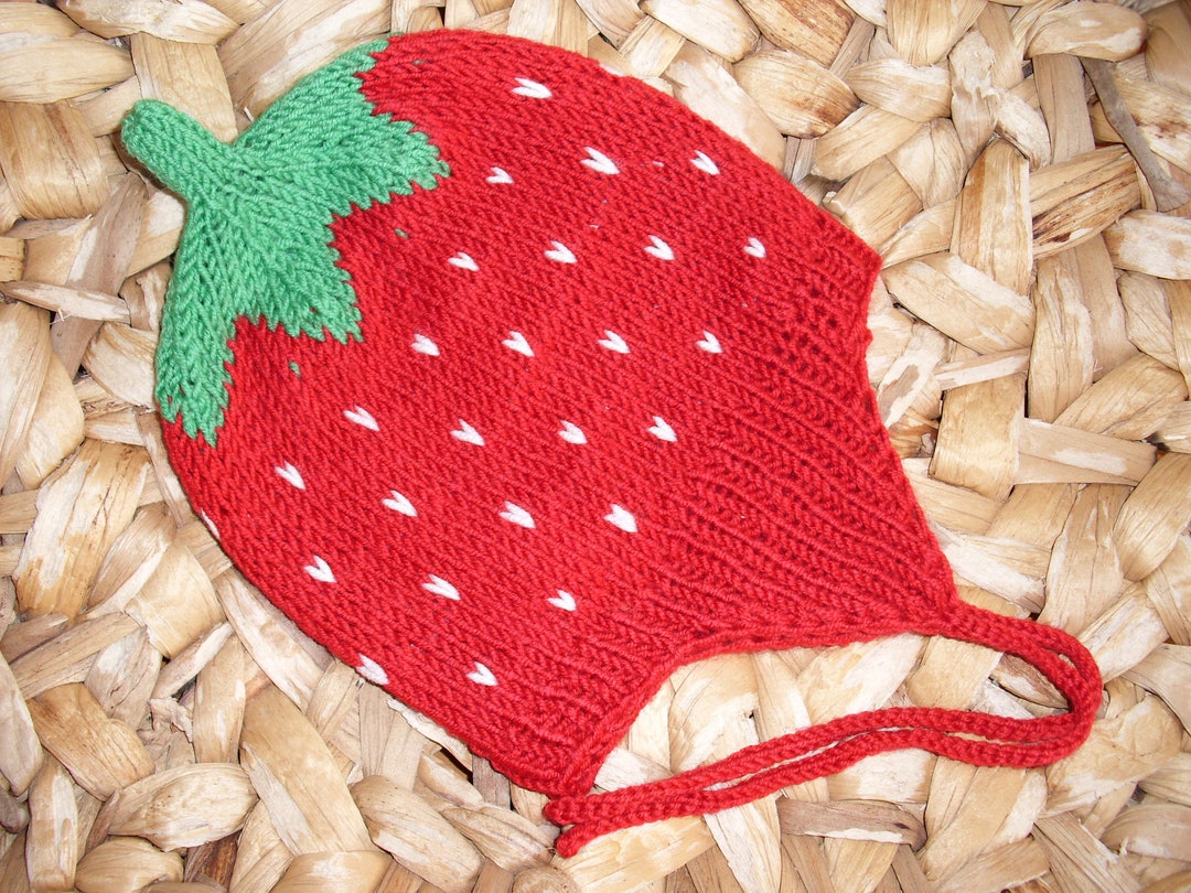 Sweet Fruit Strawberry Baby Hat Toddler Hat With Earflap Several Sizes ...