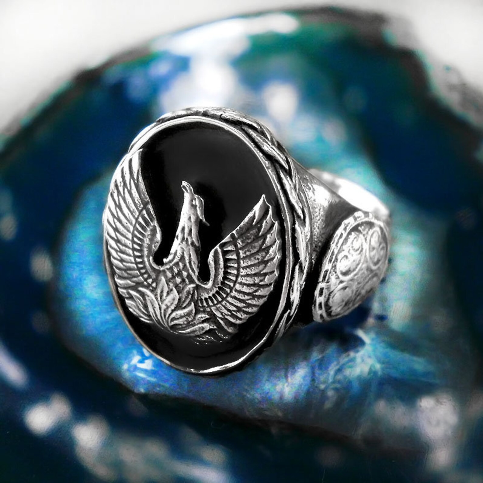 Sterling Silver Ring Men Phoenix Ring Silver Rising Phoenix | Etsy