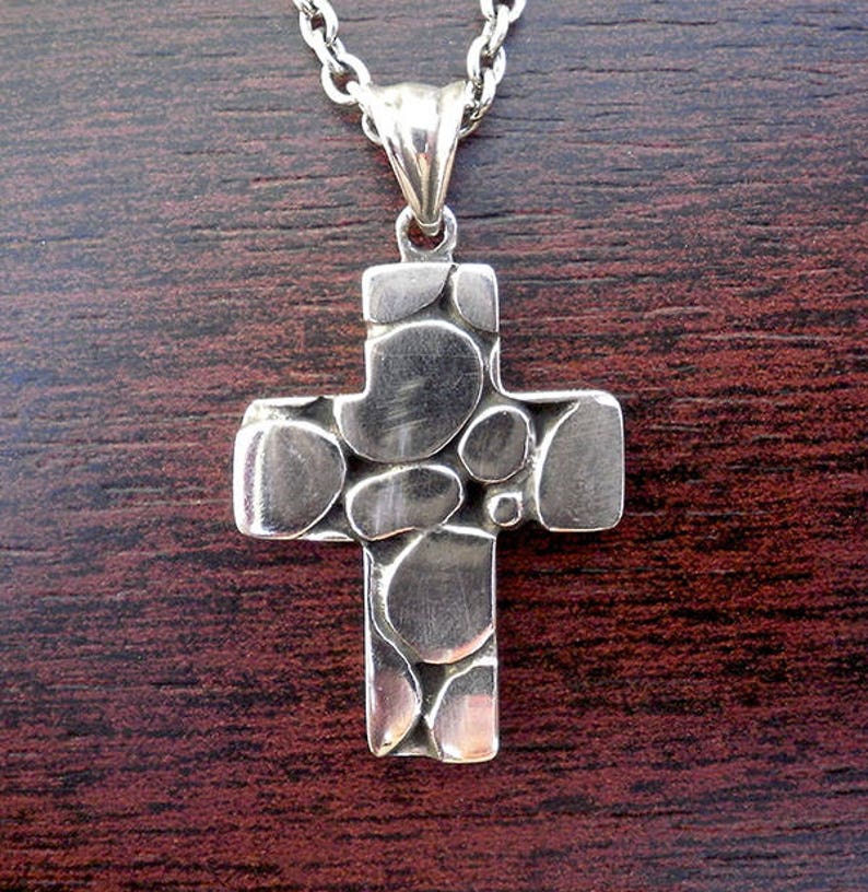 Sterling Silver Cross Pendant Cross Necklace Men Cross | Etsy