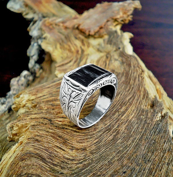 Cross Ring Silver Men Sterling Silver Ring Signet Ring | Etsy