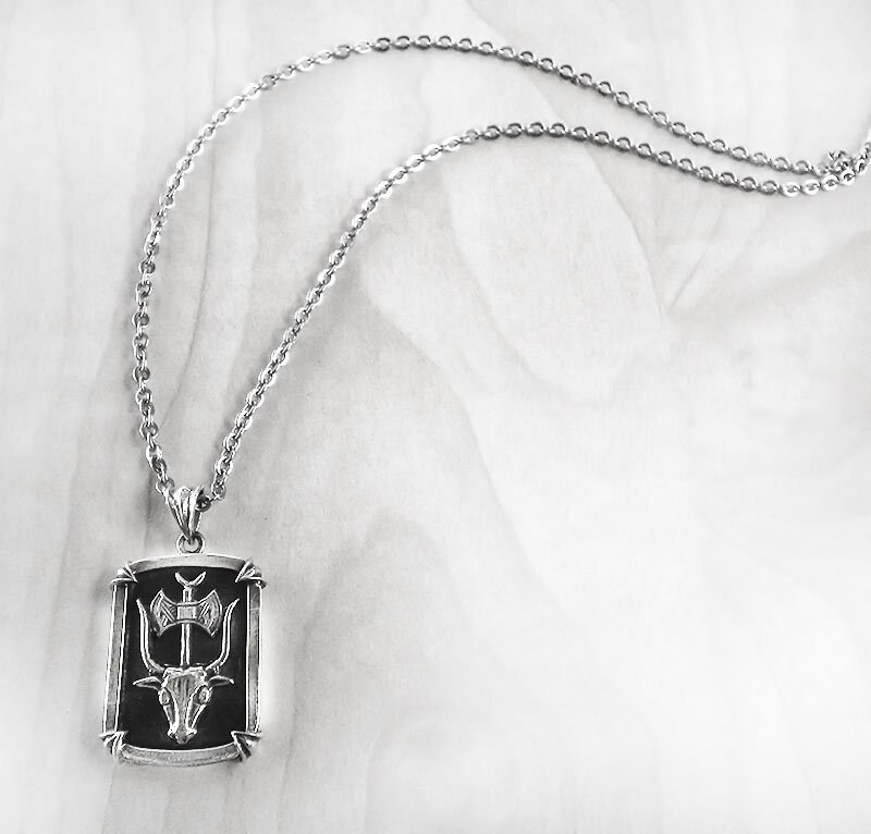 Bull Necklace Silver Silver Necklace Men Mens Gift Silver - Etsy