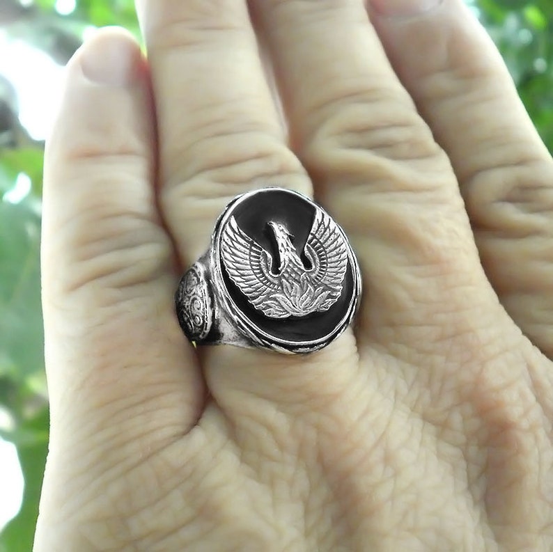 Sterling Silver Phoenix Ring Silver For Men Rising Phoenix - Etsy France