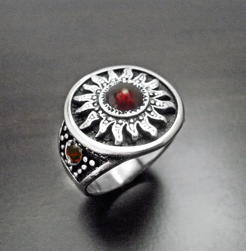 Sun Ring Silver Ring Men Men Jewelry Ring Signet Ring | Etsy
