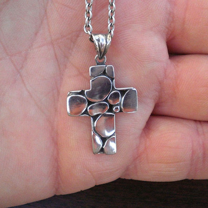 Sterling Silver Cross Pendant Cross Necklace Man Cross | Etsy
