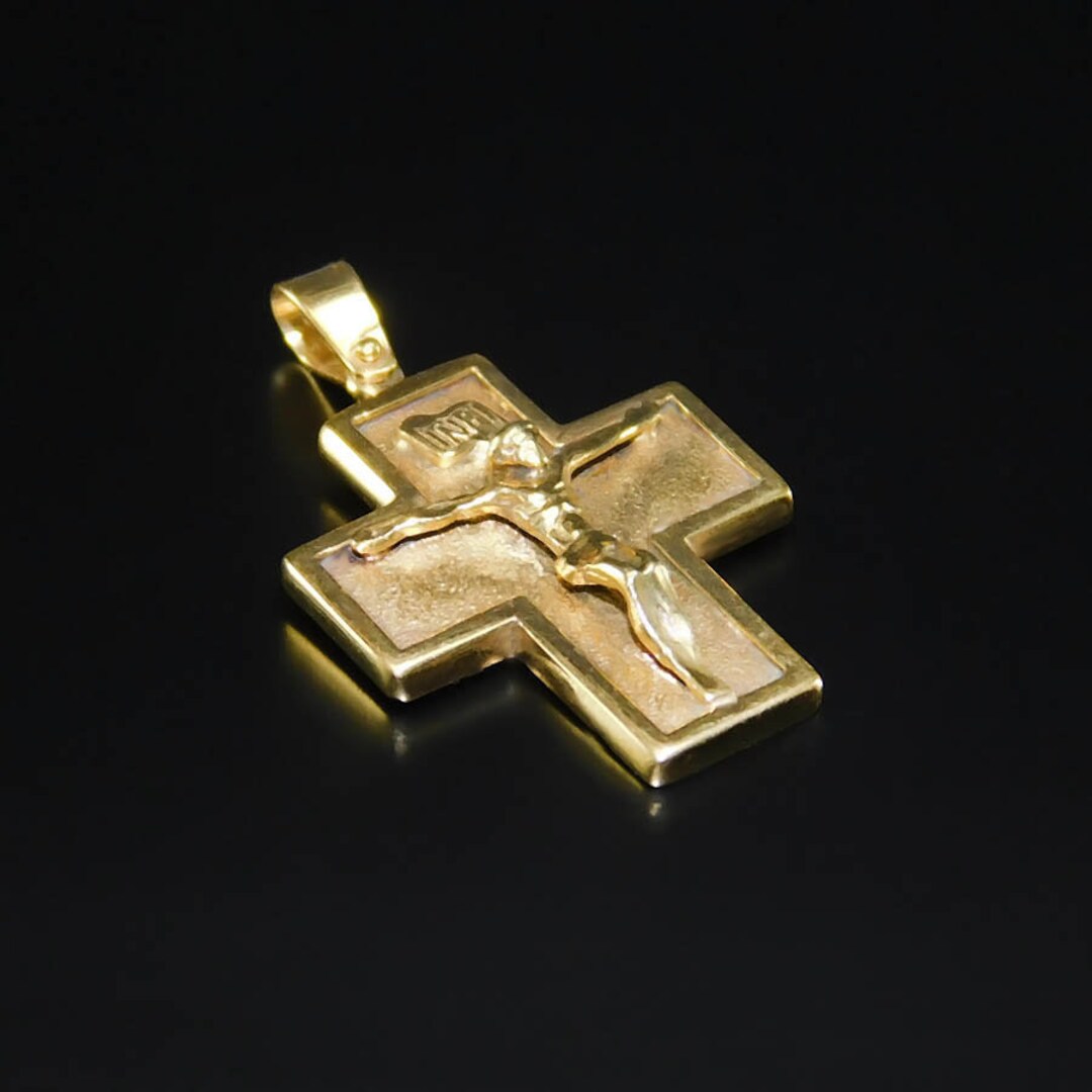 Solid Gold Cross Gift for Men Gold Cross Necklace Men 14K - Etsy