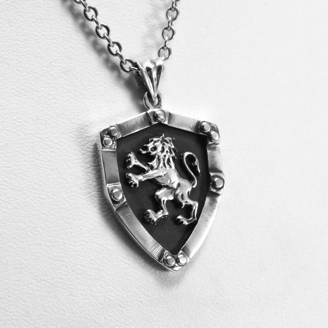 Lion Necklace Silver, Shield Necklace Lion, Lion Jewelry Pendant ...