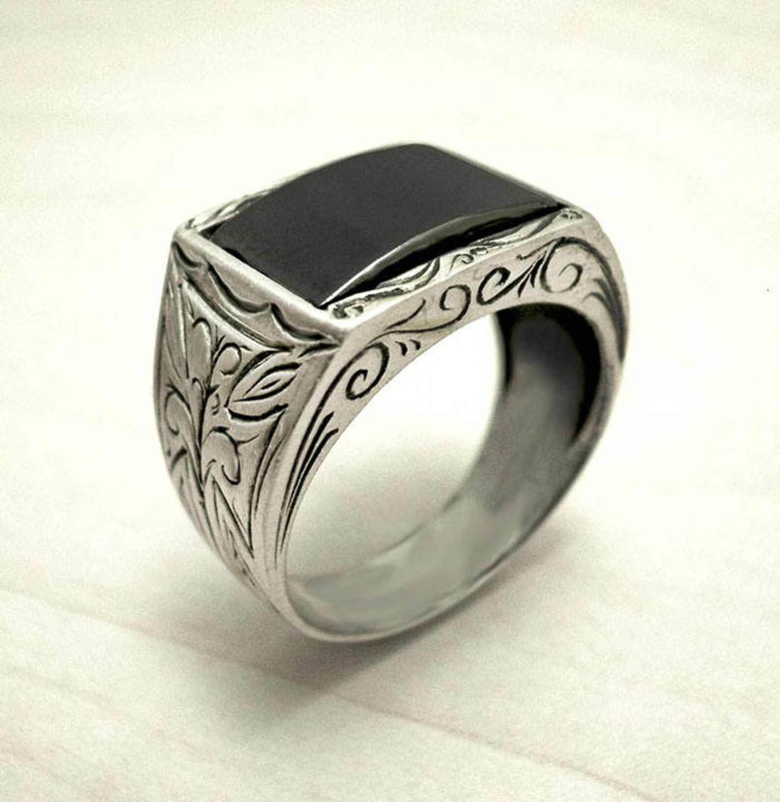 Cross Ring Silver Men Sterling Silver Ring Signet Ring - Etsy