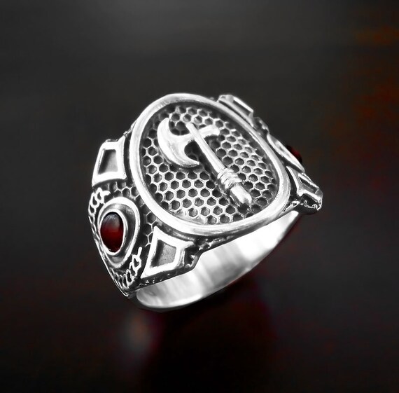 Axe Ring Silver Men Viking Jewelry Mens Gift Silver | Etsy