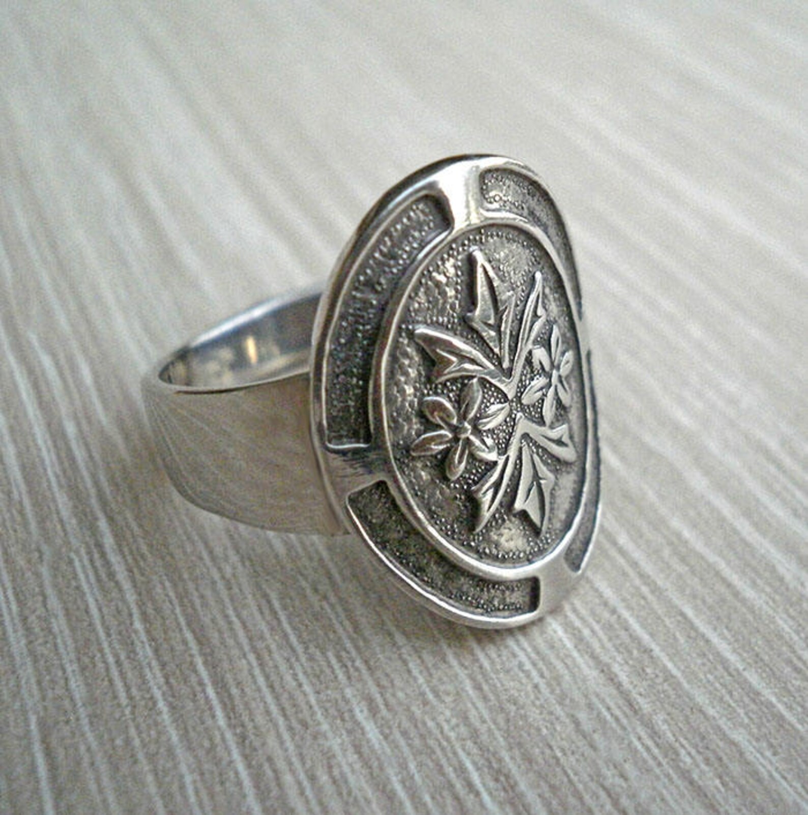 Flower Ring Silver Antique Ring Boho Jewelry Boho Ring - Etsy