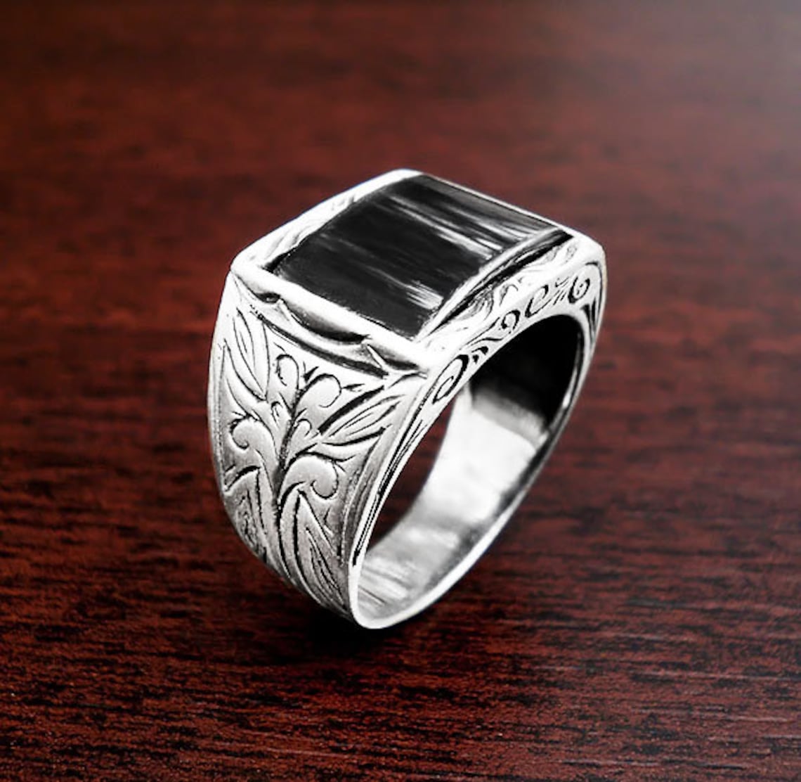 Cross Ring Silver Men Sterling Silver Ring Signet Ring | Etsy