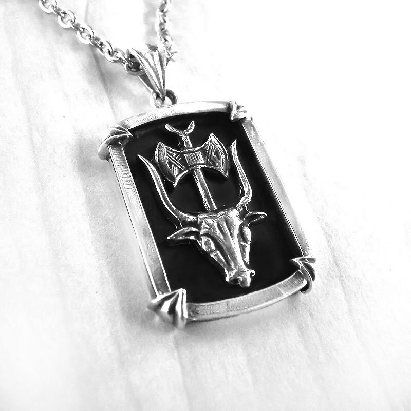 Bull Necklace Silver Silver Necklace Men Mens Gift Silver | Etsy