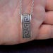 Greek Key Necklace Silver Men Silver Necklace Greek - Etsy