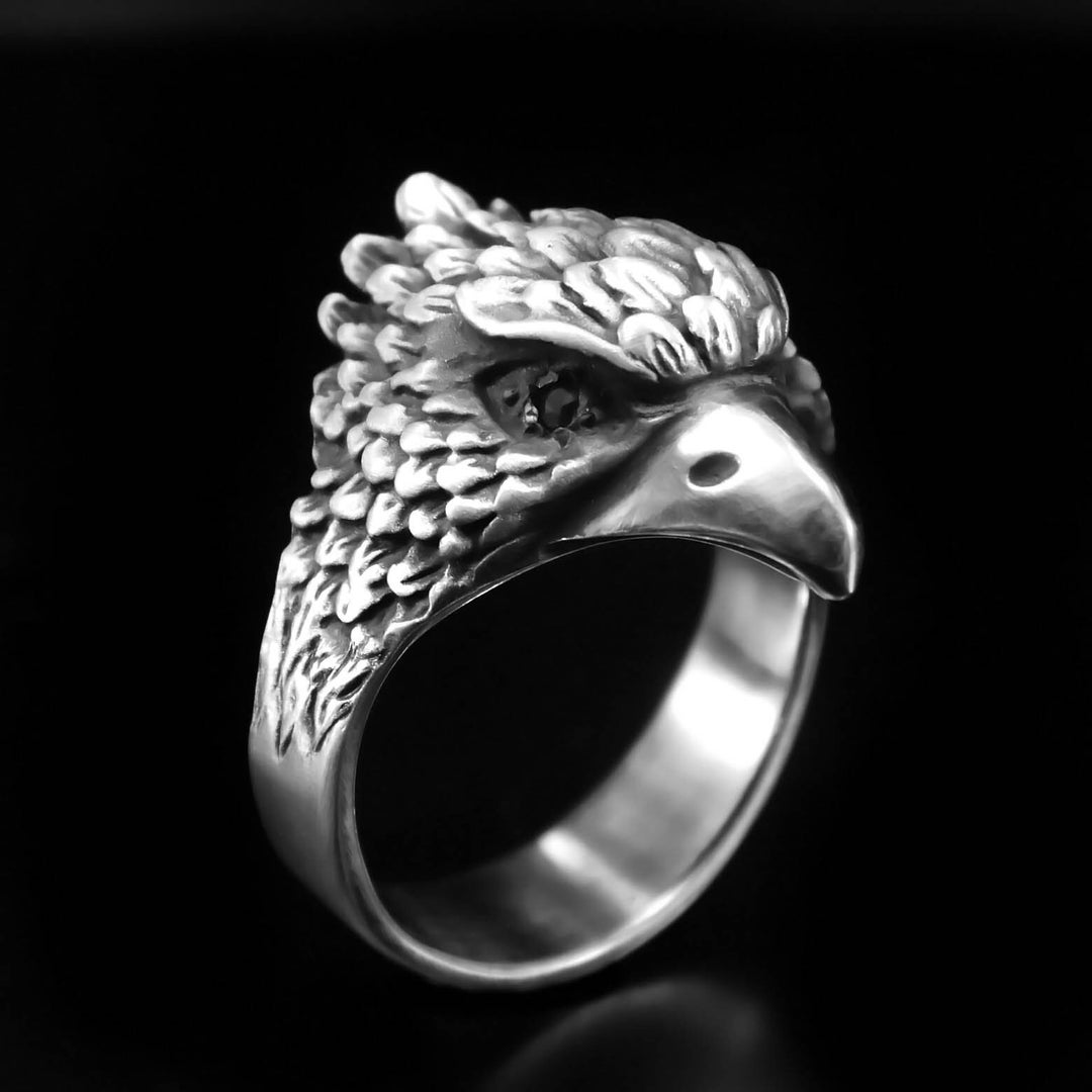 Eagle Head Ring Silver, Men Jewelry Eagle Ring, Animal Jewelry, Wild Eagle Bird Ring, Viking ...