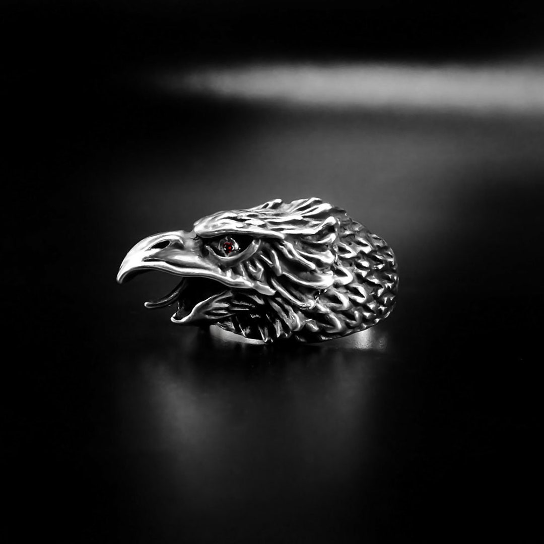 Eagle Ring Silver Men American Eagle Ring Eagle Head Ring - Etsy