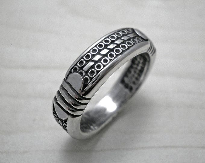 Mens Sterling Silver Ring, Mens Silver Ring, Wedding Band, Bague Homme ...