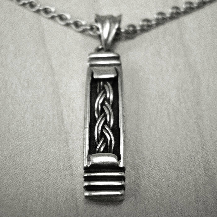 Silver Necklace Men Greek Key Necklace Silver Necklace Men | Etsy