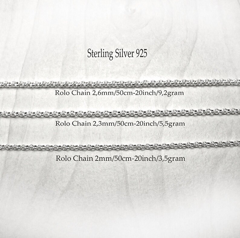Sterling Silver Chain Silver Rolo Chain Men Rolo Chain - Etsy