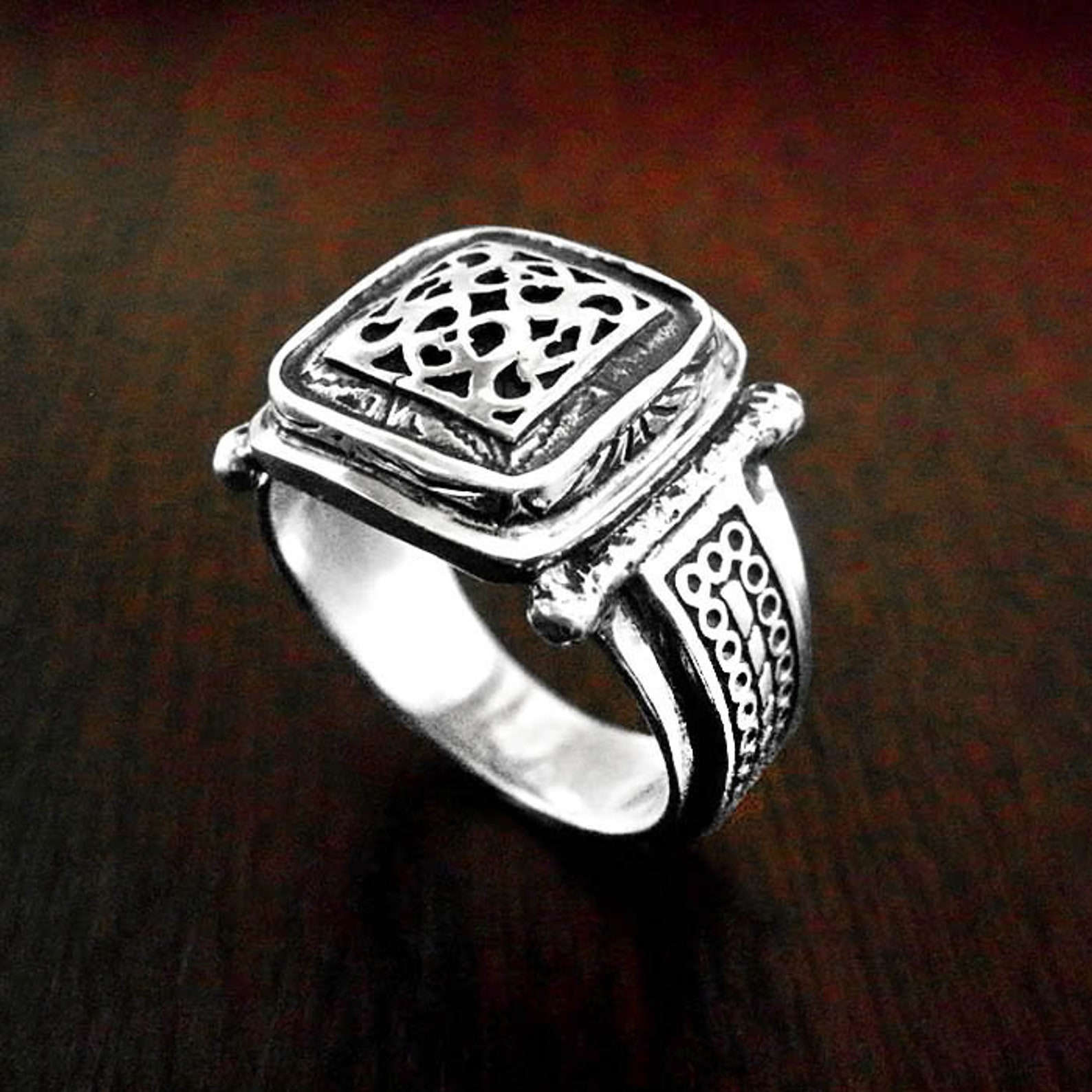 Silver Ring Men Signet Ring Silver Gentlemans Ring Vintage | Etsy